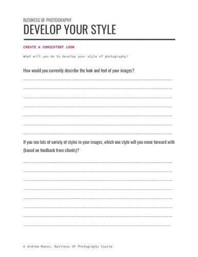 Find Your Style Worksheet